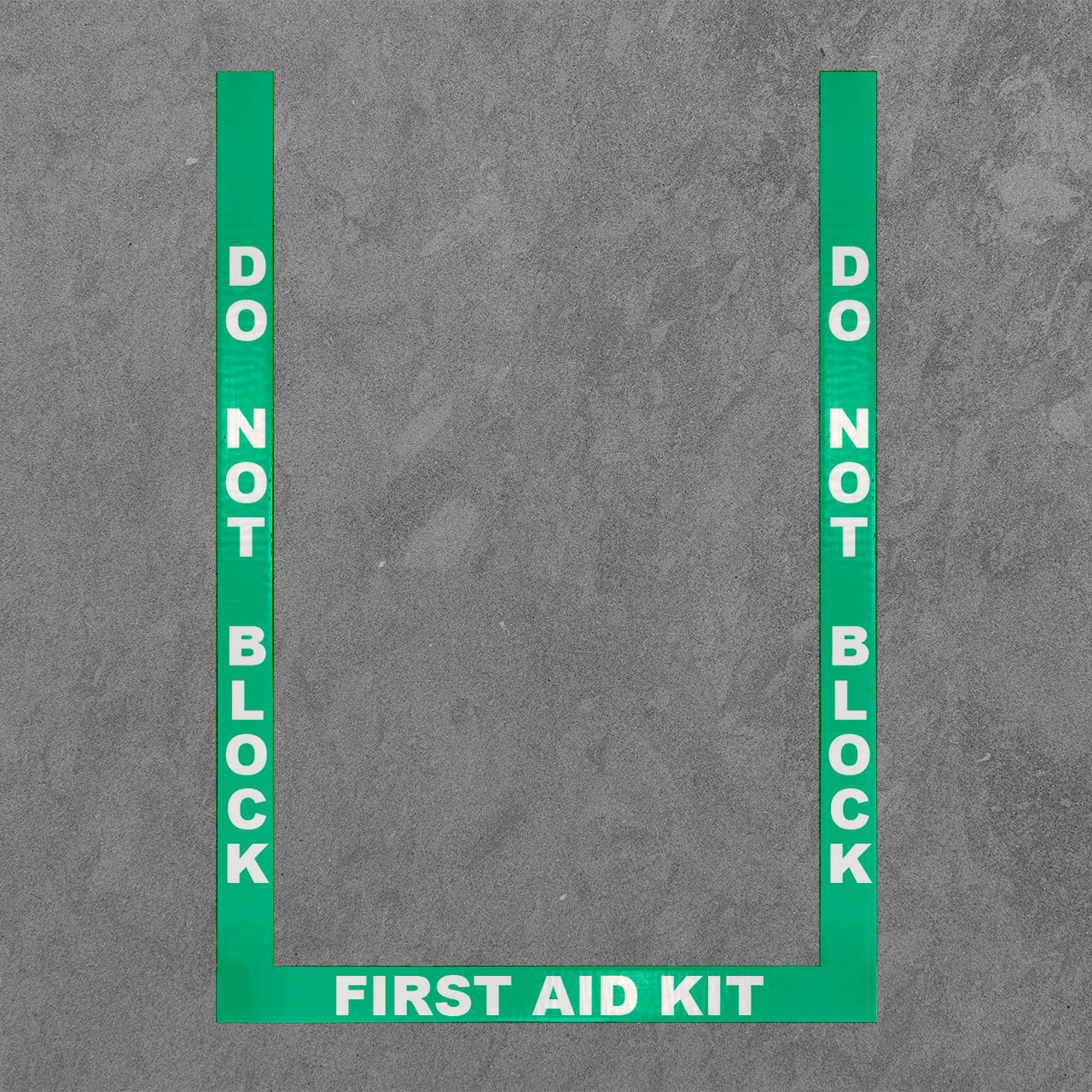 Superior Mark® First Aid Border, 2'', Green Bkgd / White Text, (2) 36'