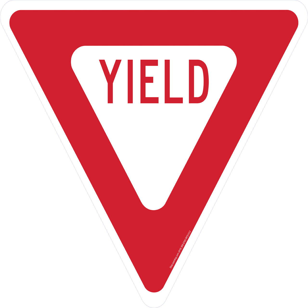 Floor Sign, Rubber, Yield Floor Sign 22'' X 17.5'' Triangle