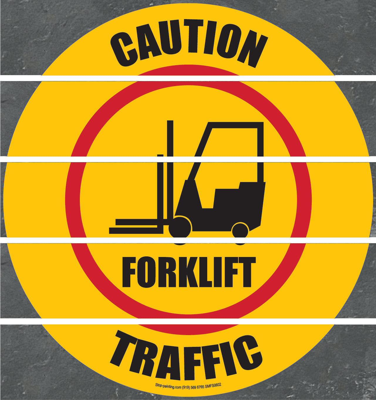 Floor Sign, Superior Mark, Caution Forklift Traffic, 17.5"