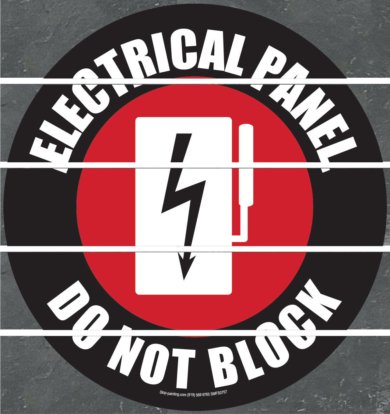 Floor Sign, Superior Mark, Electrical Panel Do Not Block, 17.5"