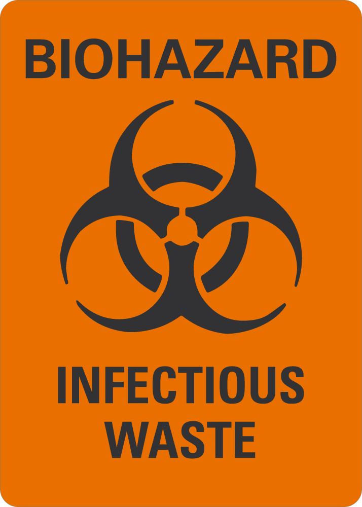 BIOHAZARD Infectious Waste Sign LCU1-0045-NP_7x10