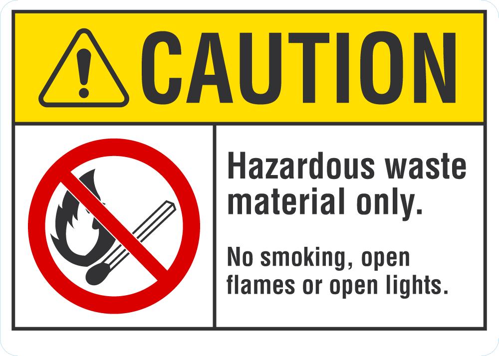 CAUTION Hazardous Waste Material Only Sign LCU3-0075-NP_10x7