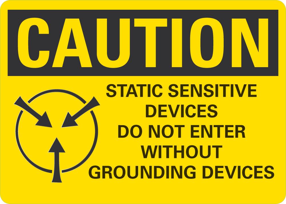 CAUTION Static Sensitive Devices Sign LCU3-0134-NP_10x7