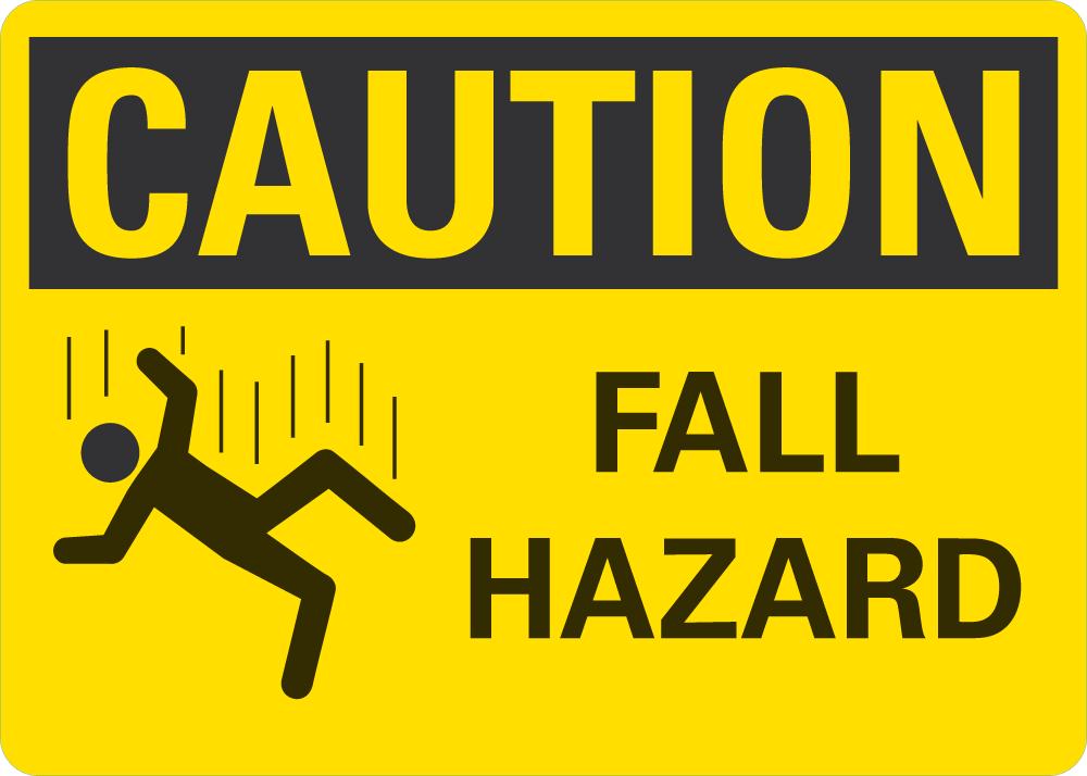 CAUTION Fall Hazard Sign LCU3-0136-NP_10x7