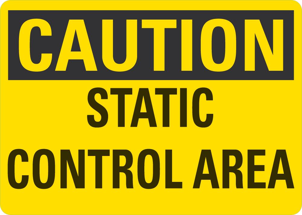 CAUTION Static Control Area Sign LCU3-0257-NP_10x7