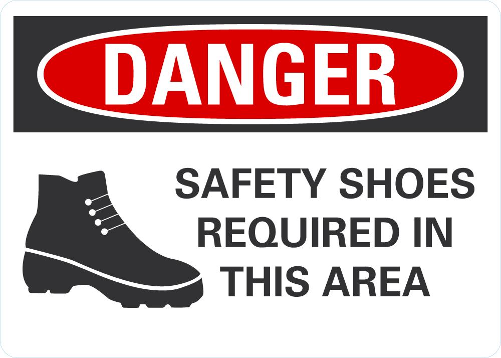 DANGER Safety Shoes Required In This Area Sign LCU4-0283-NA_10X7