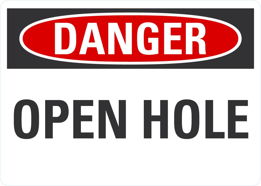 DANGER Open Hole Sign LCU4-0330-NA_10X7