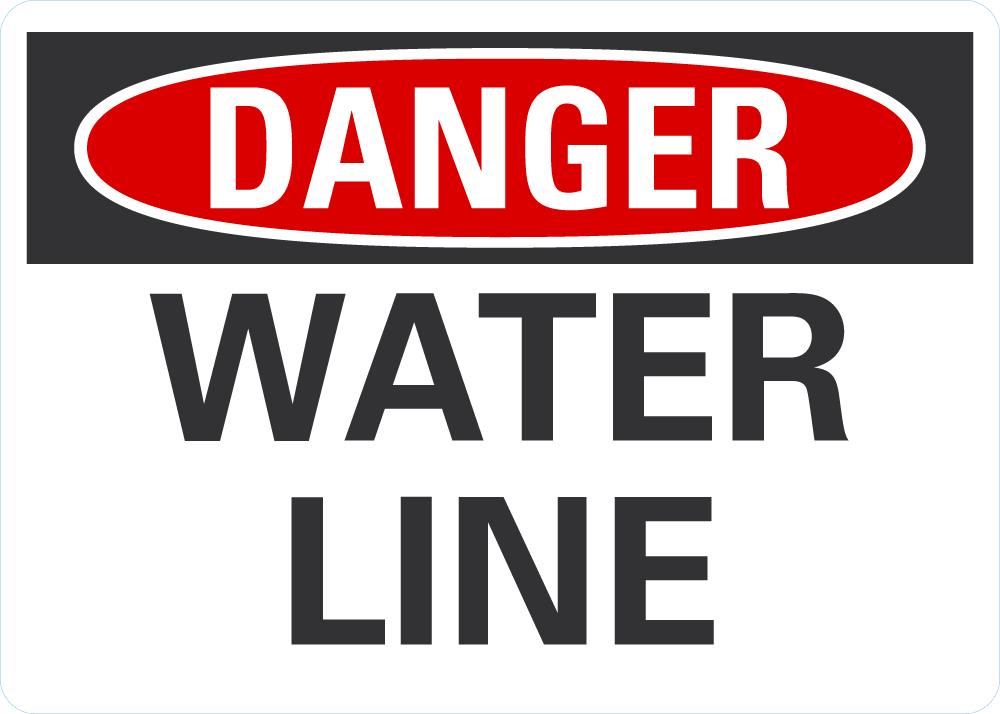 DANGER Water Line Sign LCU4-0334-NA_10X7