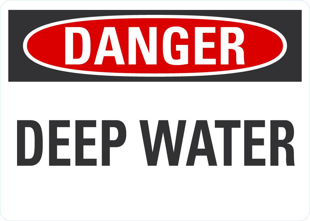 DANGER Deep Water Sign LCU4-0335-RD_10X7