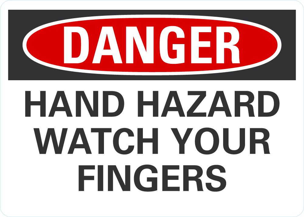 DANGER Hand Hazard, Watch Your Fingers Sign LCU4-0508-NA_10X7