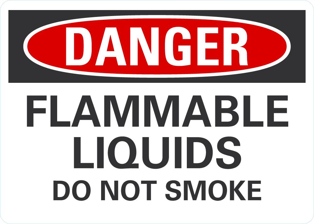 DANGER Flammable Liquids, Do Not Smoke Sign LCU4-0514-NA_10X7