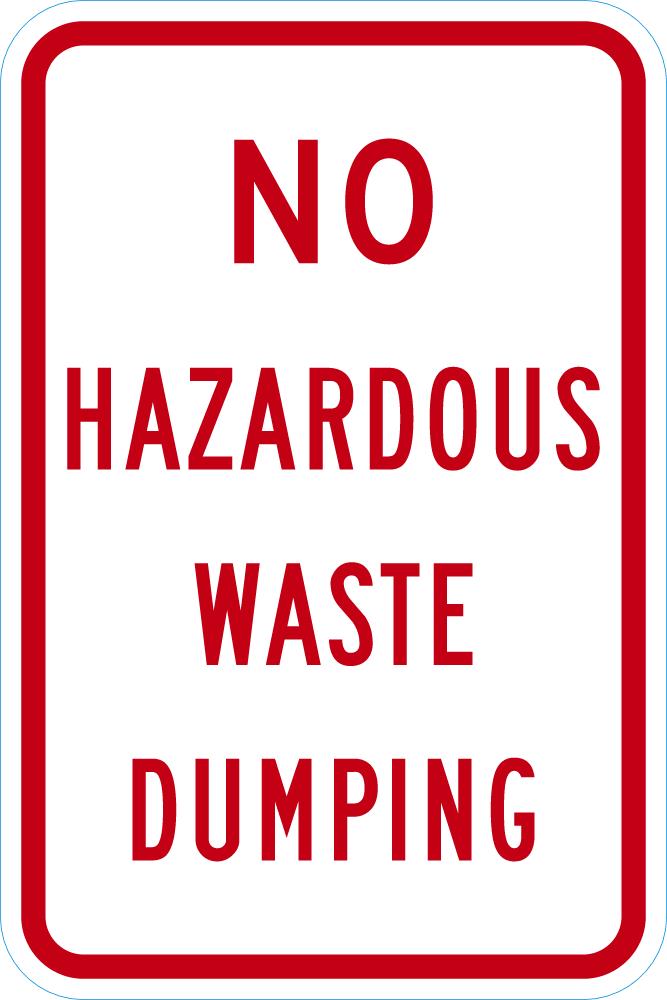 No Hazardous Waste Dumping Sign T1-1730-DG_12x18