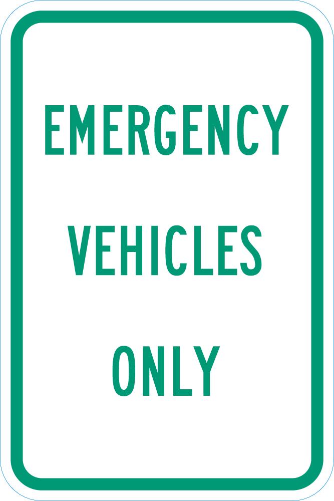 Emergency Vehicle Parking Sign T1-1811-DG_12x18