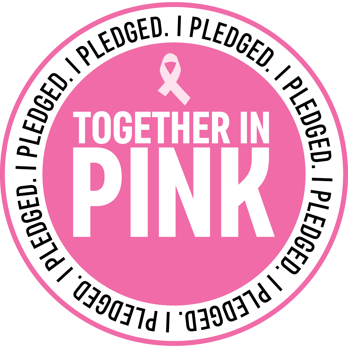 I Pledged! Together in Pink Hard Hat Sticker