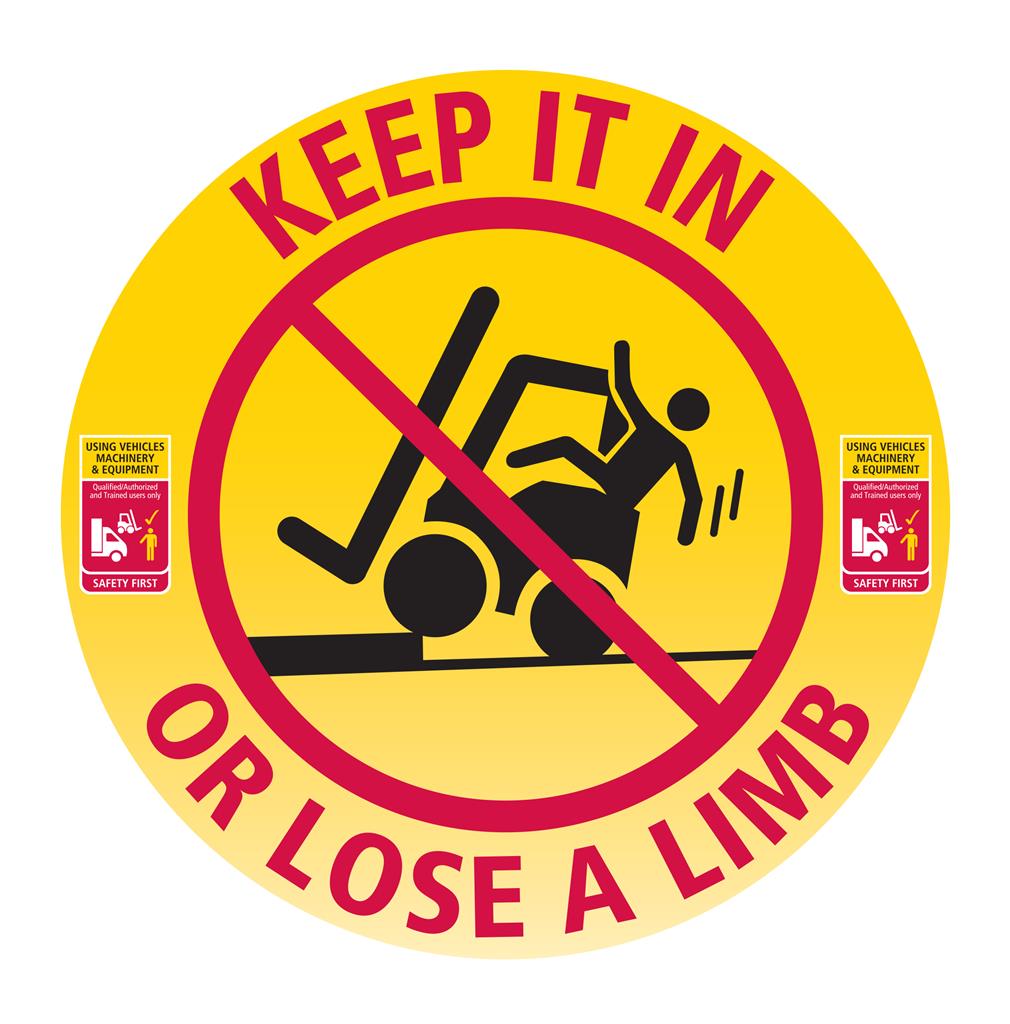 DHL USA MHE KEEP IT IN OR LOSE A LIMB STICKER